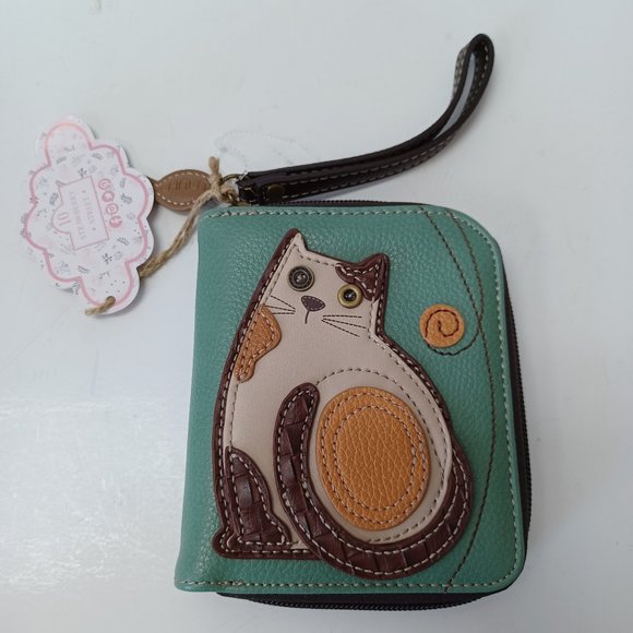 Chala | Bags | Chala Wallet Wristlet Sitting Lazzy Cat Ziparound New ...